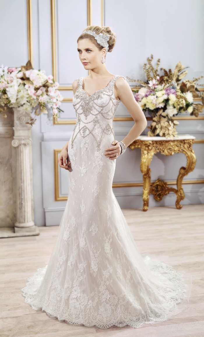 Slim Wedding Dresses With Beading And Lace | Wedding Inspiration | Val ...